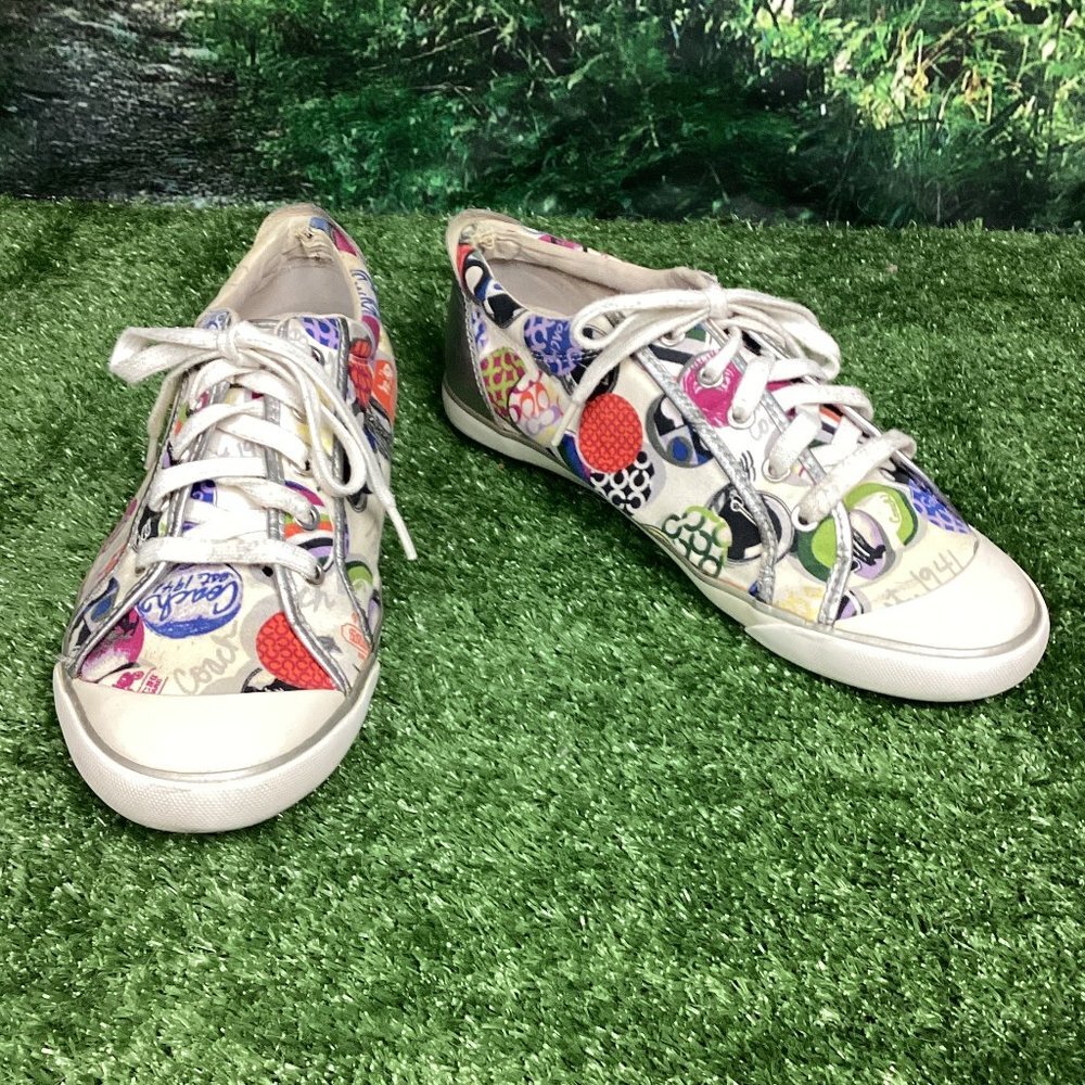 Coach Barrett Poppy Graffiti Sneaker Shoes 11b - Gem